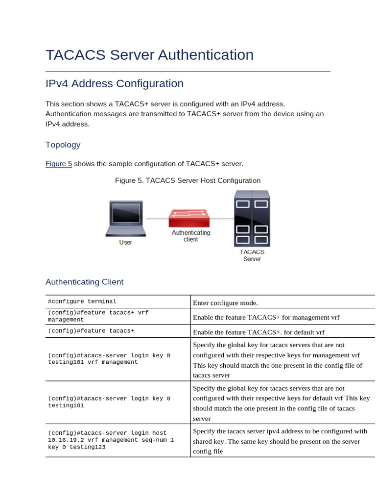 TACACS Server Authentication | PDF | Port (Computer Networking ...