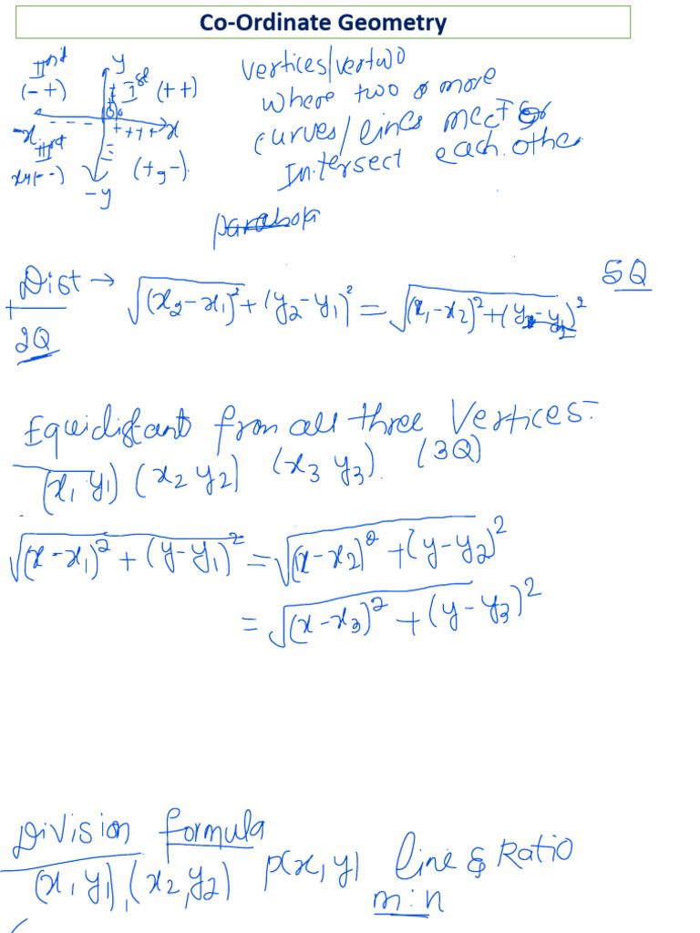 Co Ordinate Geometry | PDF
