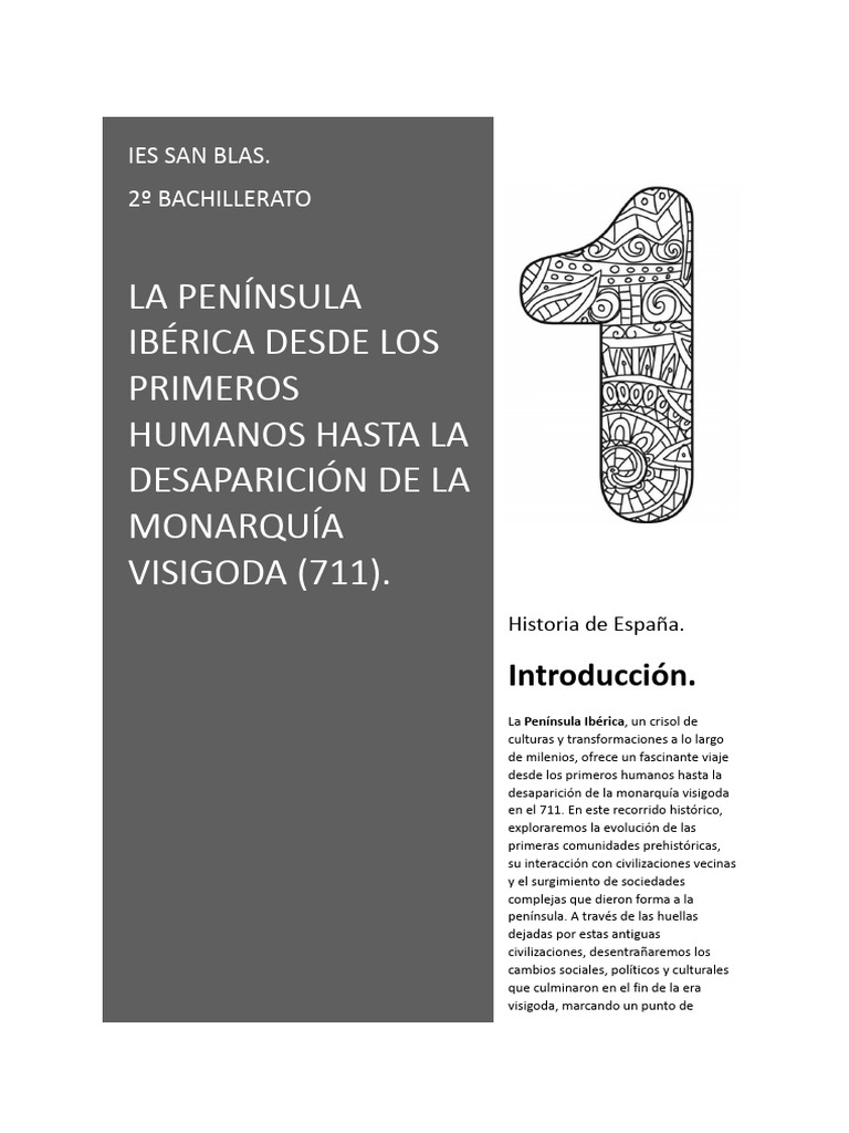 Tema 1. La Penã Nsula Ibã Rica Desde Los Primeros Humanos Hasta La Desapariciã N de La Monarquã ...