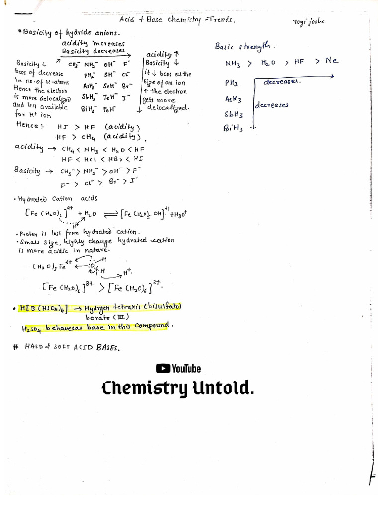 Acid & Base Chemistry - 73f24b7f 3dac 4db4 853d 871e16a38359 | PDF