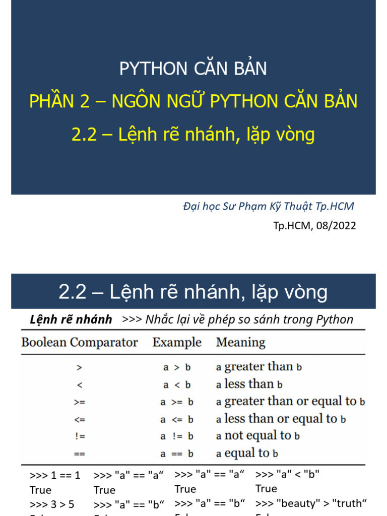 Chapter 2 Python LenhReNhanhLapVong | PDF