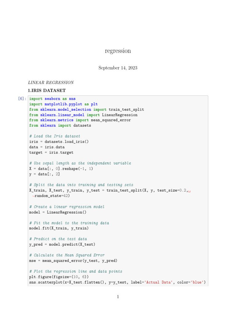 regression (1) (4) | PDF | Mean Squared Error | Regression Analysis