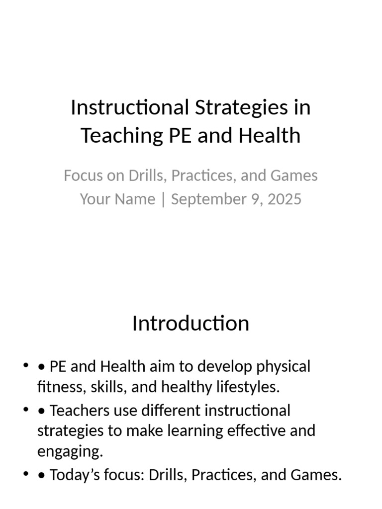 Effective PE and Health Teaching Strategies | PDF