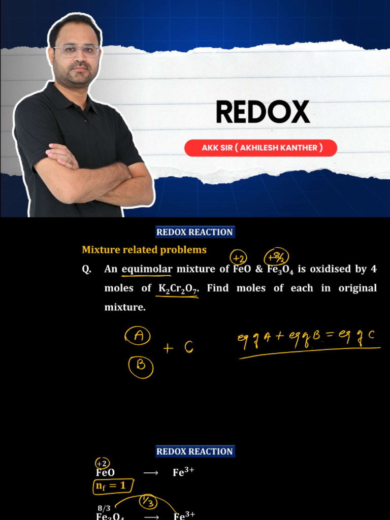 Redox Reactions and Equivalent Concept - L-07 (Class Notes ...