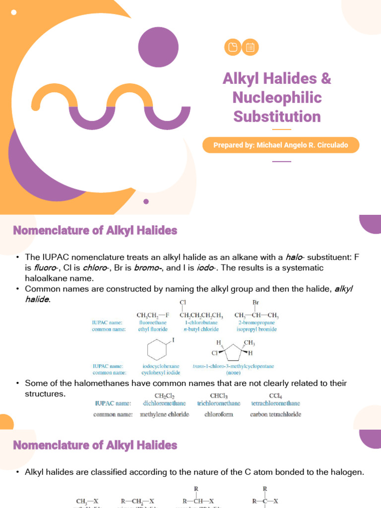 Alkyl Halides: Nomenclature & Reactions | PDF | Chemical Reactions ...