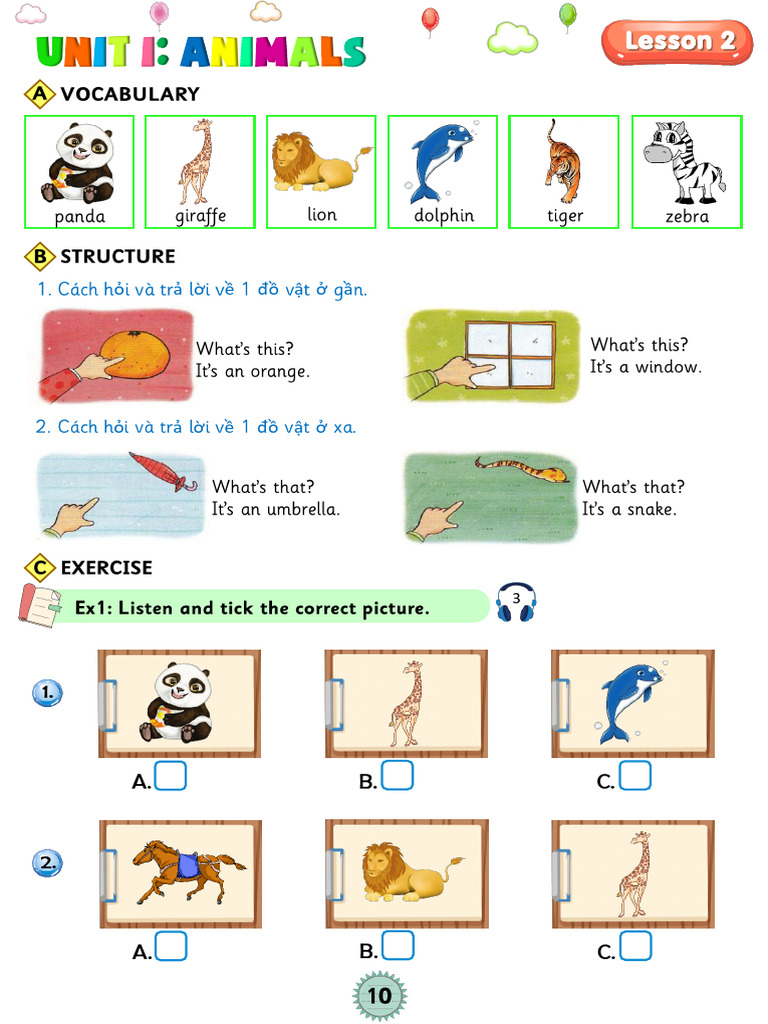 Unit 1 - Animals (Lesson 2) | PDF