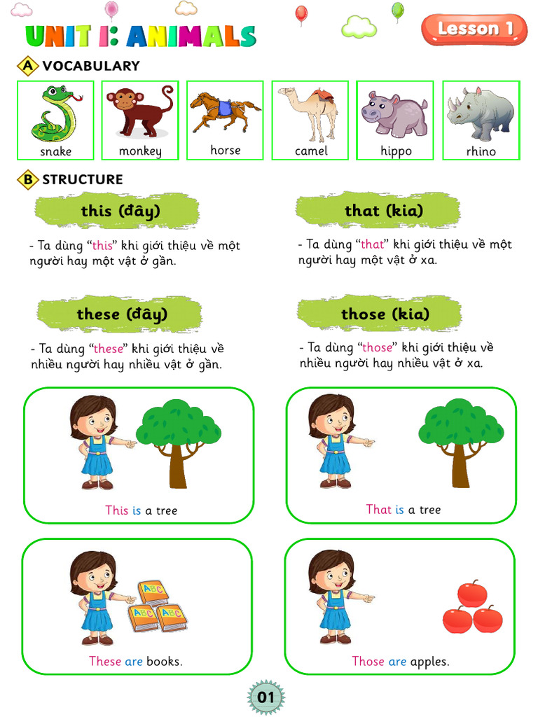 Unit 1 - Animals (Lesson 1) | PDF