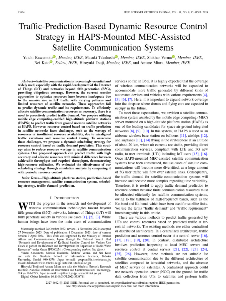Traffic-Prediction-Based Dynamic Resource Control Strategy in HAPS ...