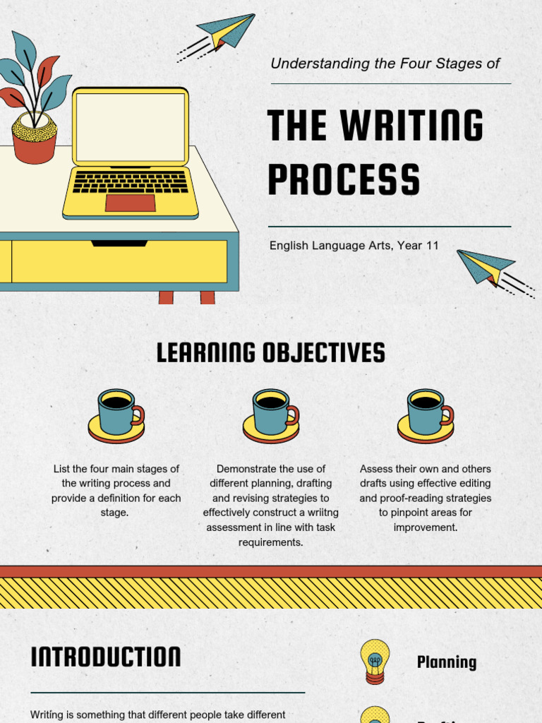 Stages of The Writing Process English Presentation Grey Colourful ...