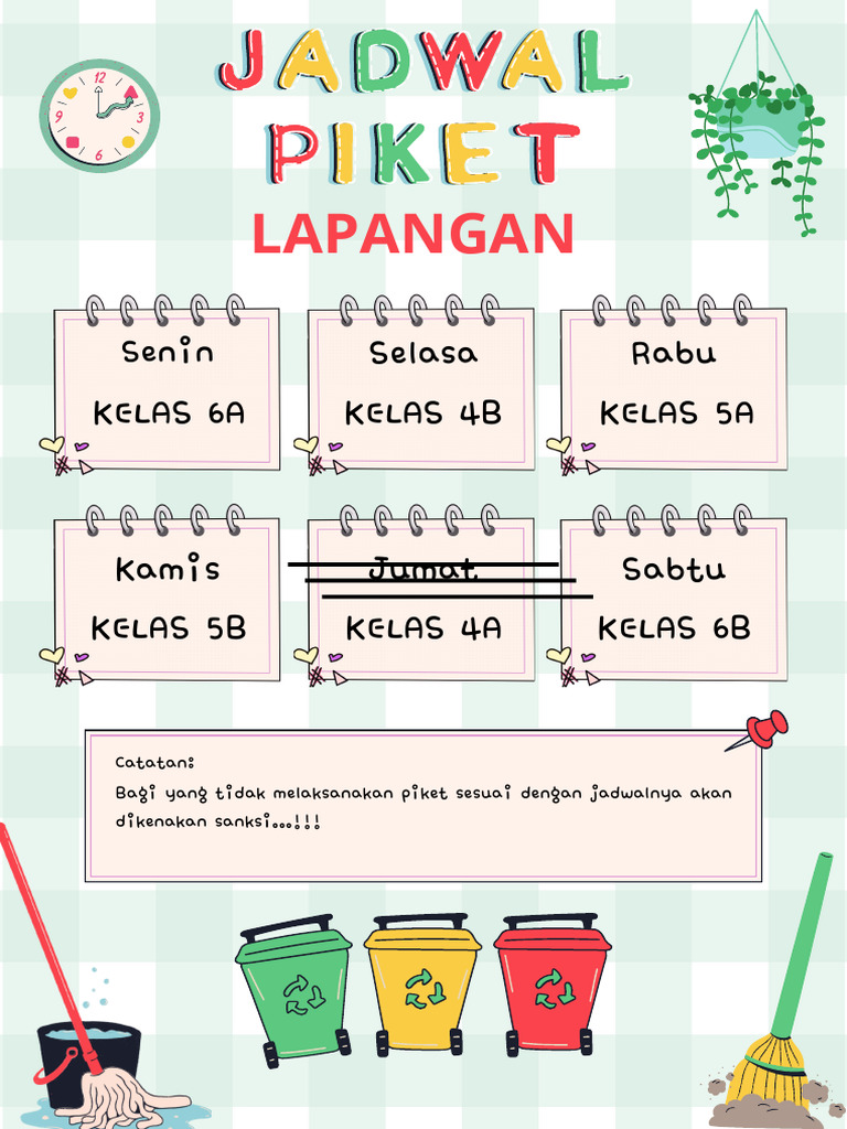 Warna Warni Kreatif Lucu Jadwal Piket | PDF