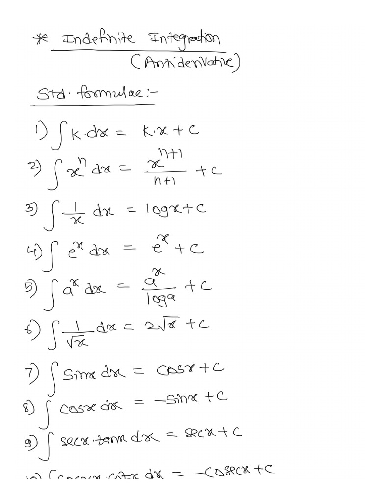 Indefinite Integration | PDF