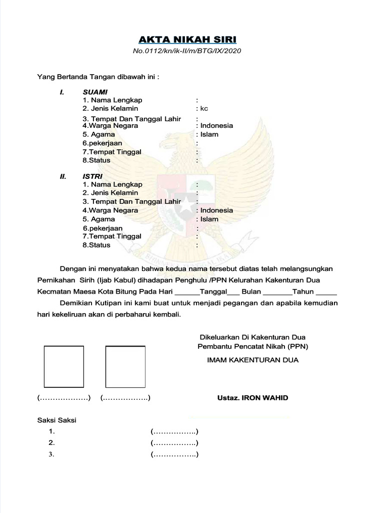 PDF Akta Nikah Siri Compress | PDF