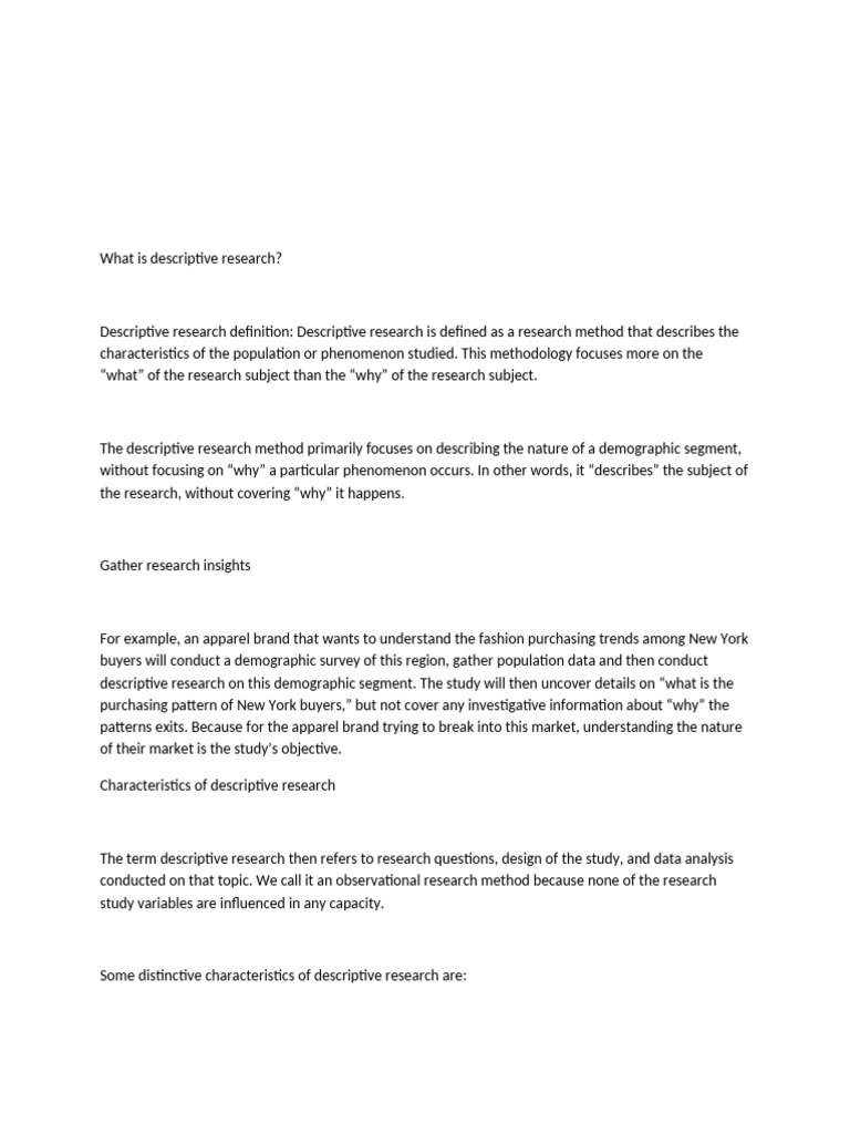 Yiki Descriptive Research | PDF | Methodology | Survey Methodology