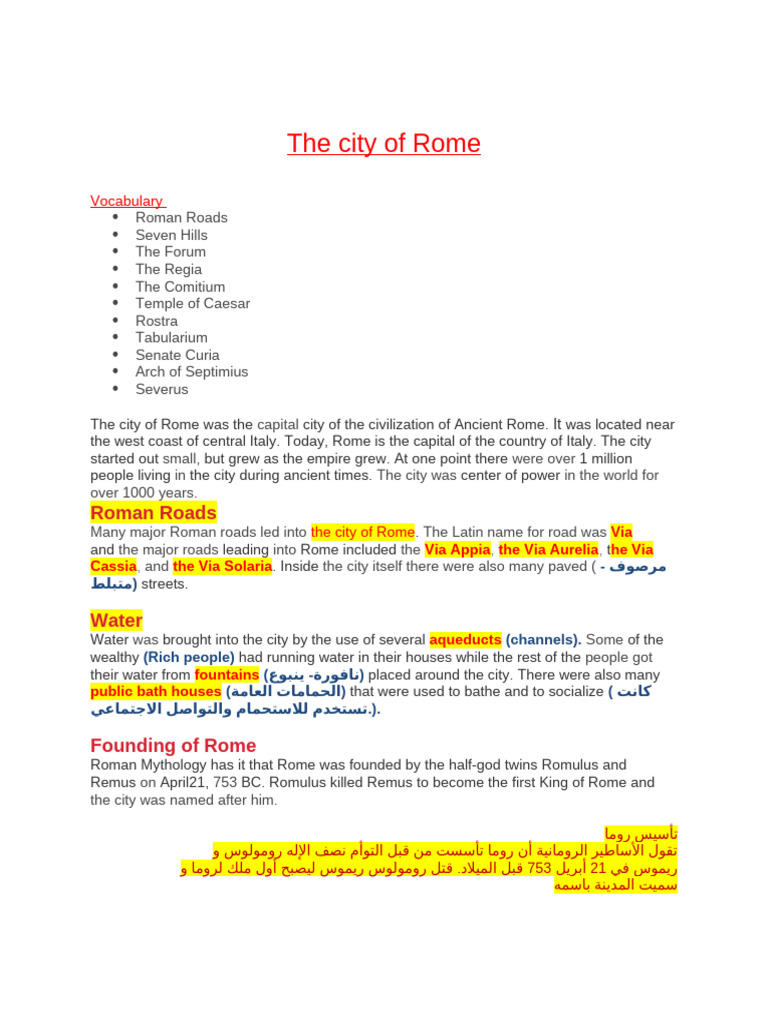 CH2 LESSON 5,6 The City of Rome &the City of Pompeii | PDF | Ancient ...