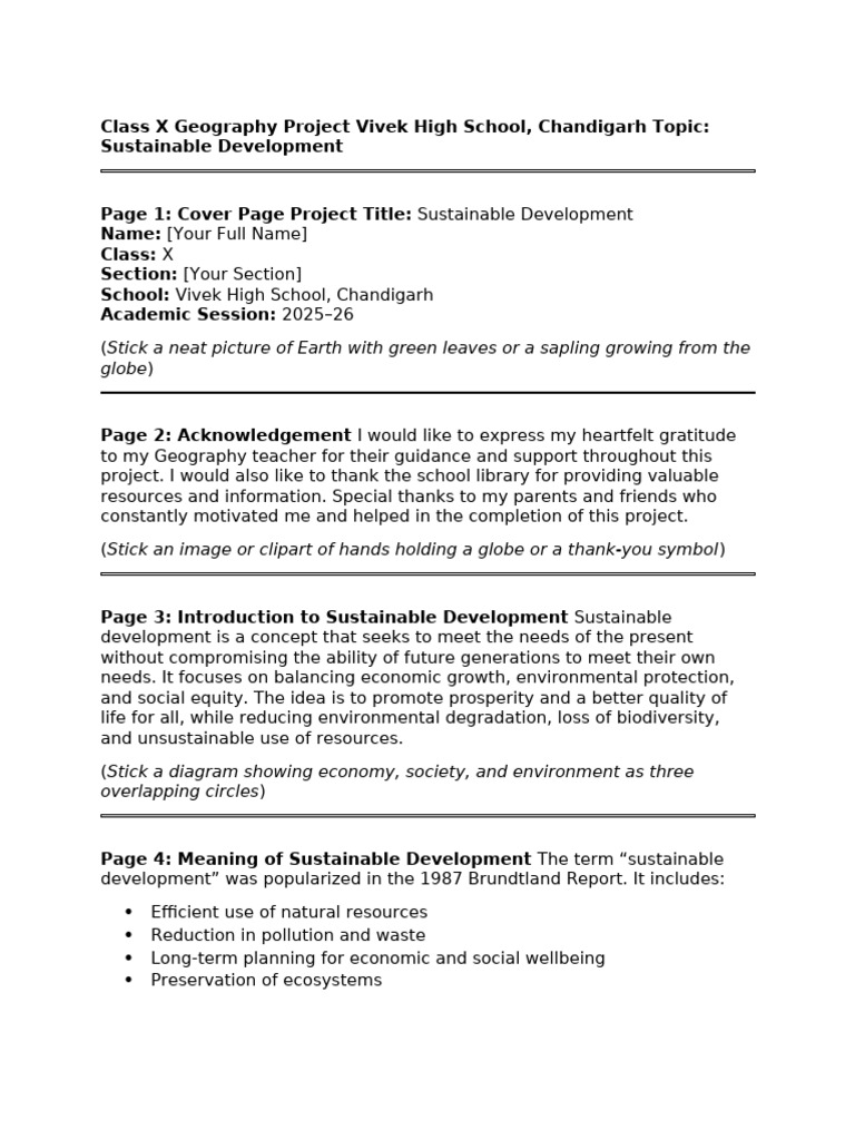 Sustainable Development Project Overview | PDF | Sustainability ...
