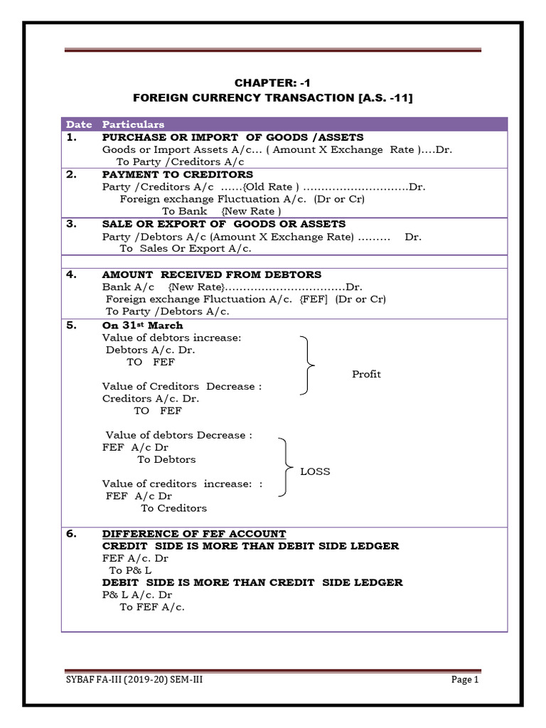 Foreign Currency Transactions & Fluctuations | PDF | Debits And Credits ...