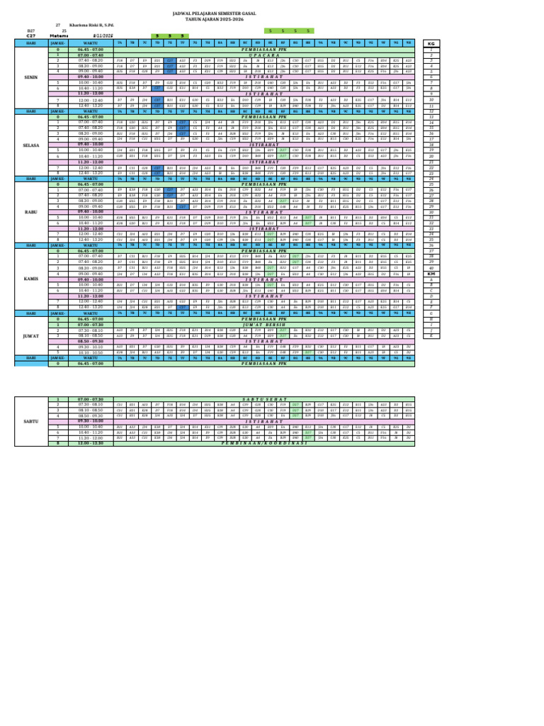 Jadwal 6 Hari Per 19 Agustus 2025 | PDF