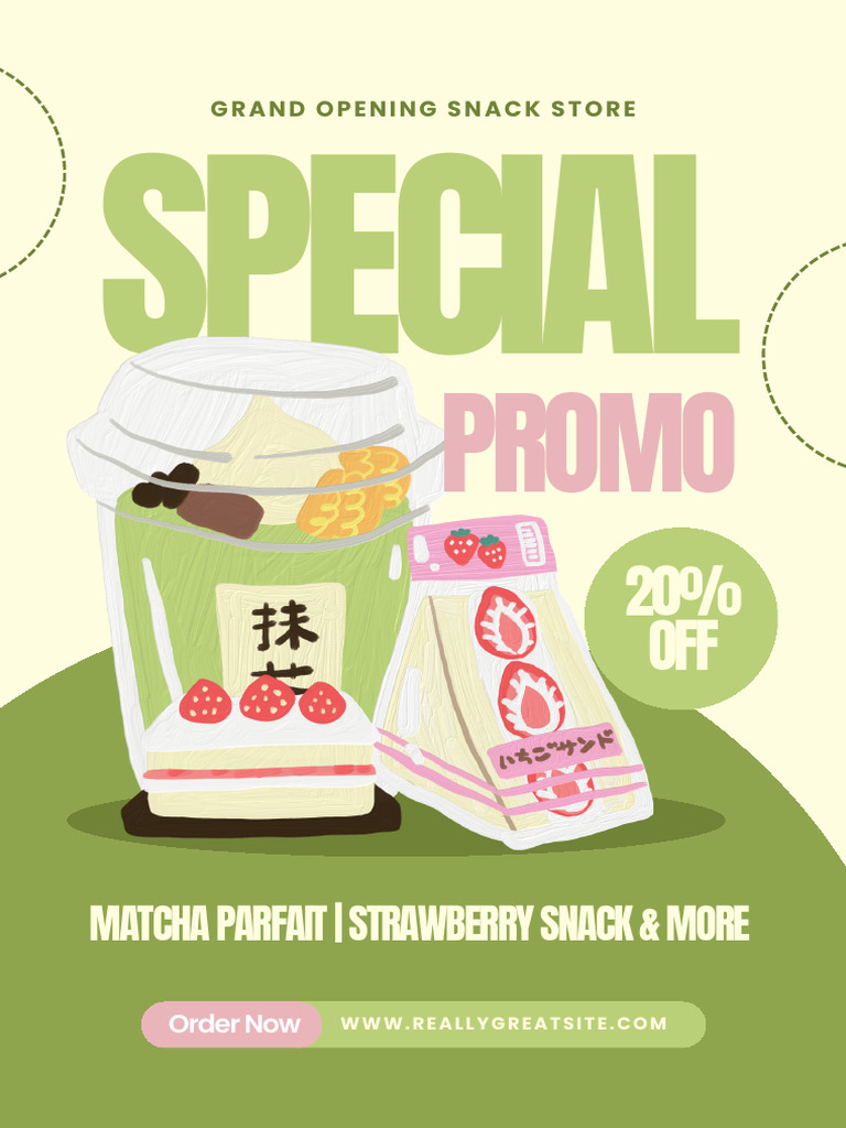 Green Pink Creative Illustrative Snack Promo Poster - 20250906 - 192159 ...