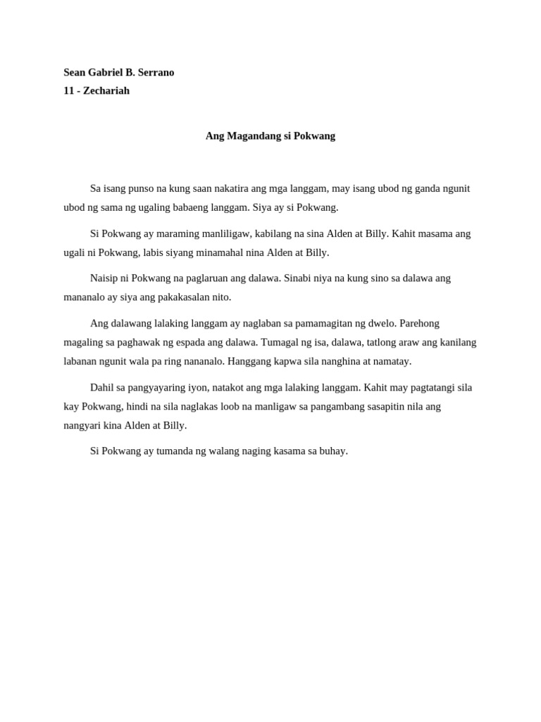 Filipino Short Story | PDF