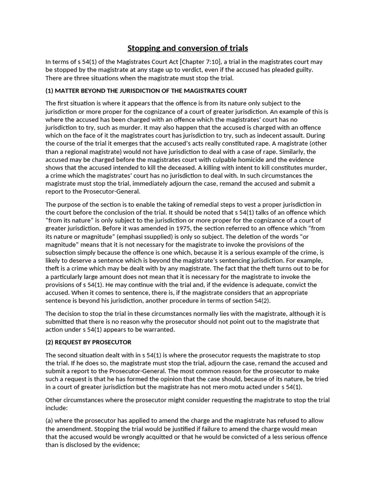 Stopping Trials in Magistrates Court | PDF | Bail | Prosecutor