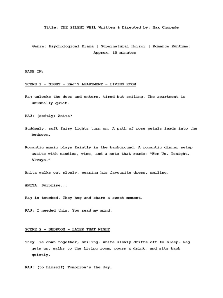 Title The SILENT VEIL Written & Directed by Max Chopade | PDF