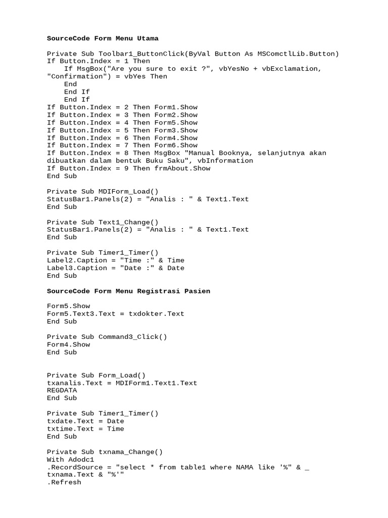 SourceCode Aplikasi Laboratorium Rumah Sakit | PDF | Windows Registry | String (Computer Science)
