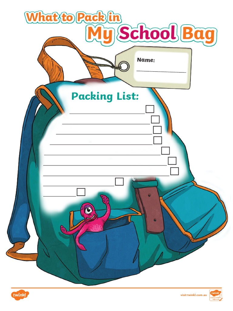 Au L 1738573446 Packing Your School Bag Checklist Activity Sheet Ver 1 ...