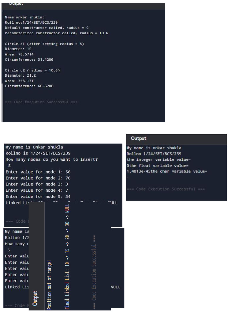 Oops and Dsa Outputs | PDF