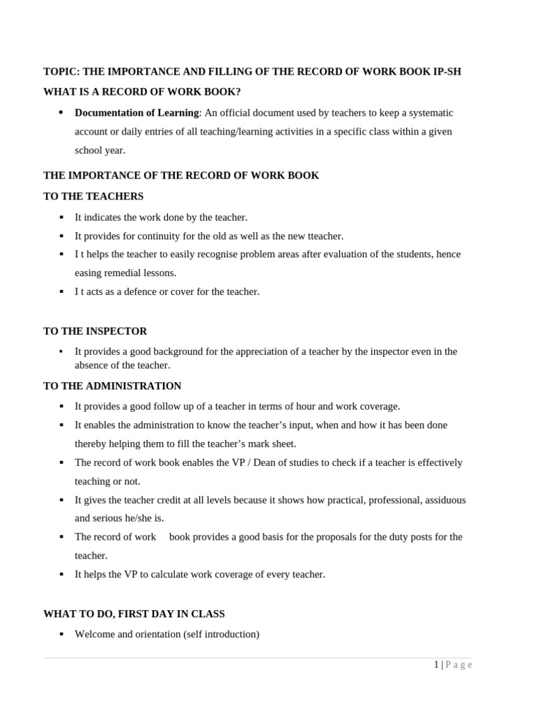 Filling of Record of Workbook | PDF | Teachers | Intelligence