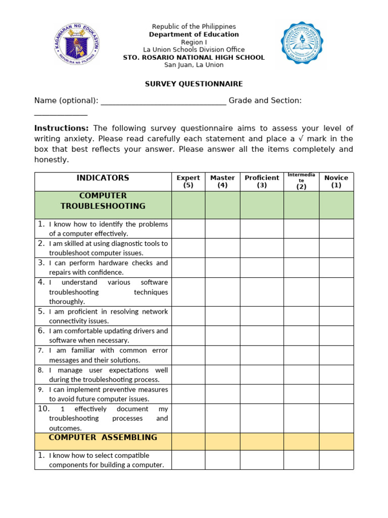 Group 1 Questionnaire | PDF | Bios | Operating System