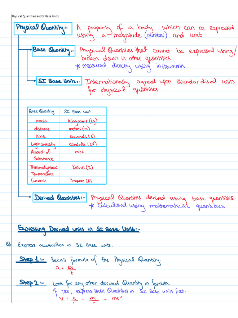 Physical Quantities and SI Base Units | PDF