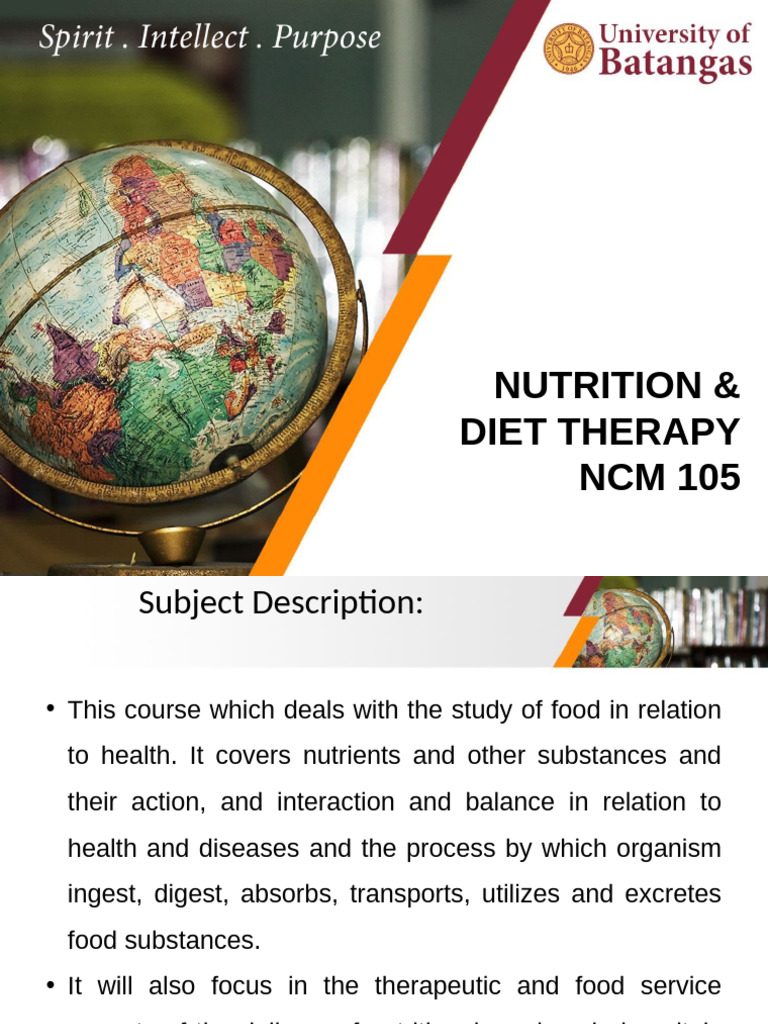 Nutrition and Diet Therapy Course Overview | PDF | Nutrients | Nutrition