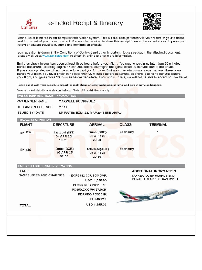 Emirate Ticket M | PDF