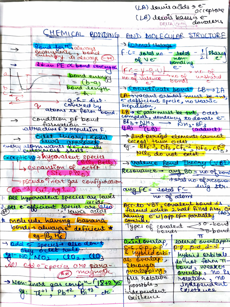 Chemical Bonding and Molecular Structure | PDF | Physical Chemistry ...
