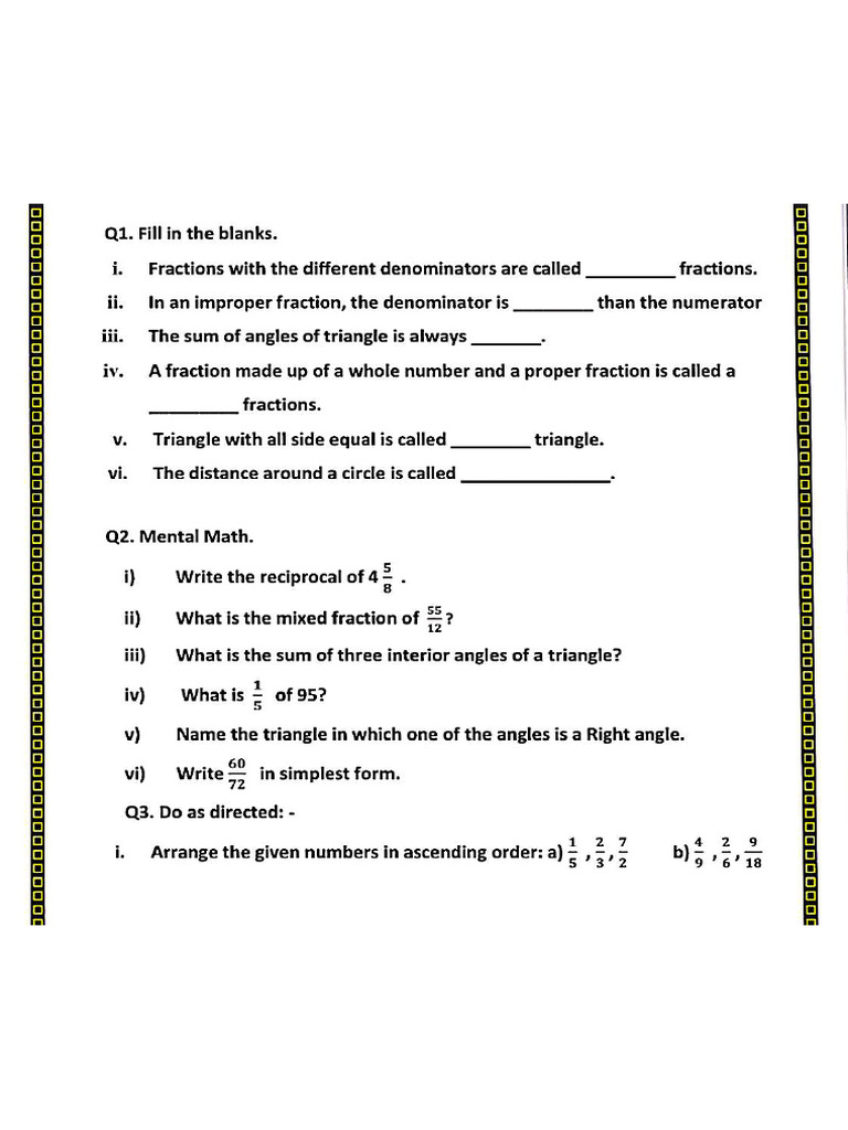 Class 5th Maths (06-09-25) | PDF
