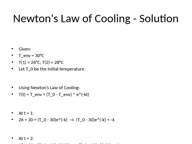 Newton's Law of Cooling Explained | PDF