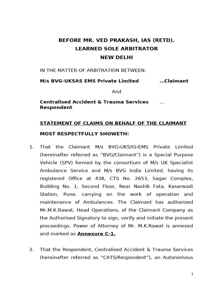 Arb Claim - Draft | PDF | Legal Liability | Strike Action