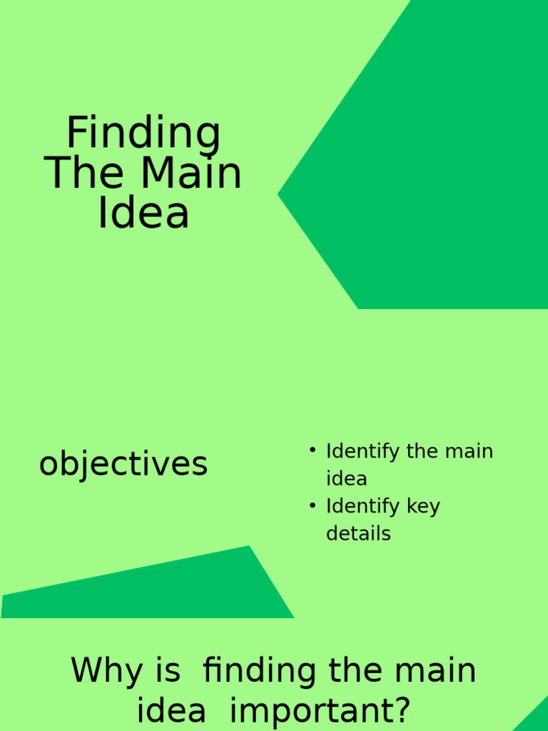 Identifying Main Ideas and Key Details | PDF