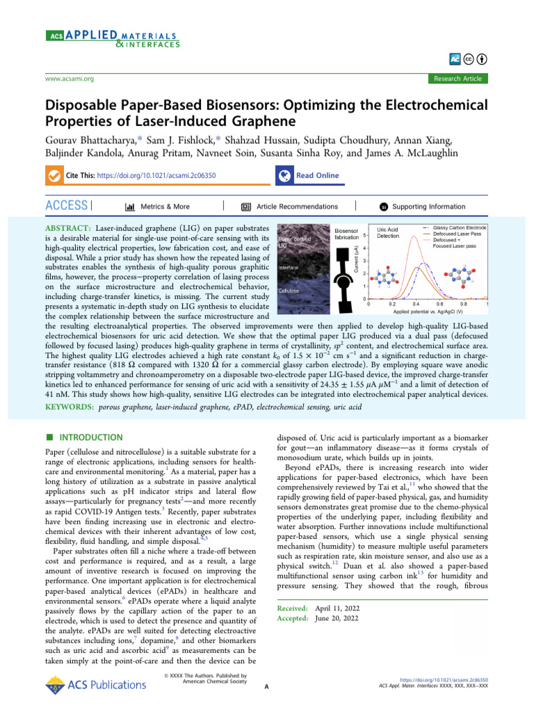 Disposable Paper-Based Biosensors - Optimizing The Electrochemical ...