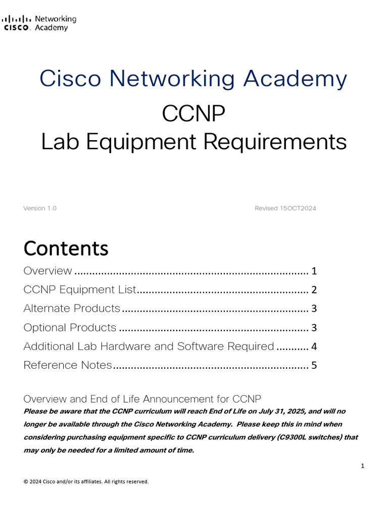 CCNP Lab Equipment & Licensing Guide | PDF | Computer Network ...