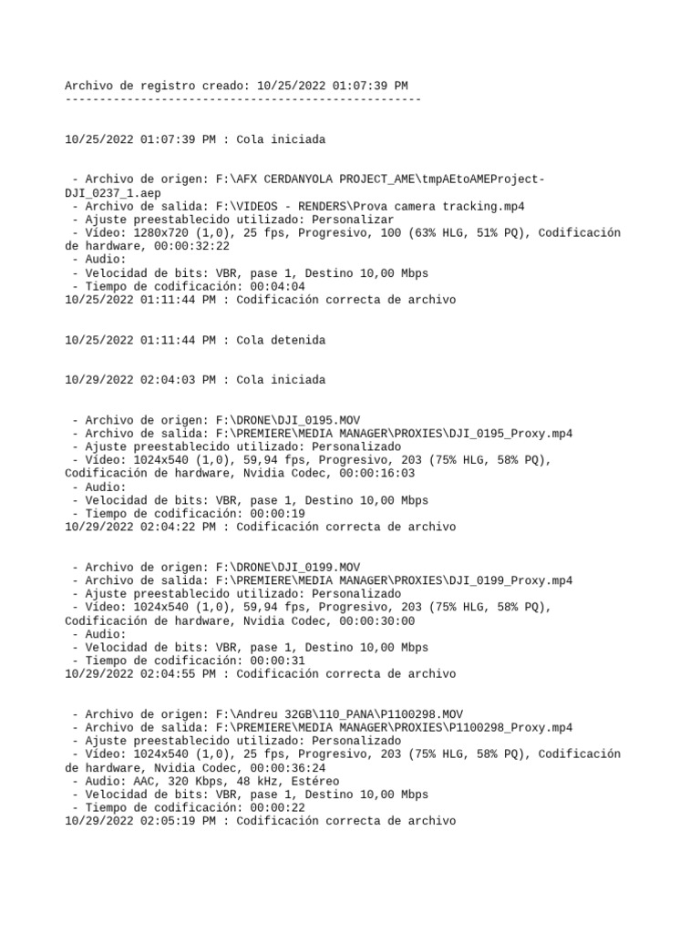 A Me Encoding Log | PDF | Televisión digital | Tecnología digital