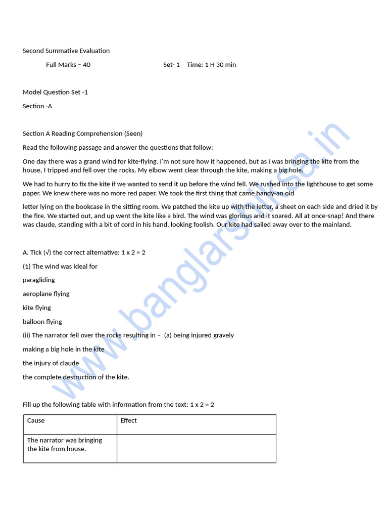 2nd Summative English (Set - 1) | PDF | Sound | Thunder