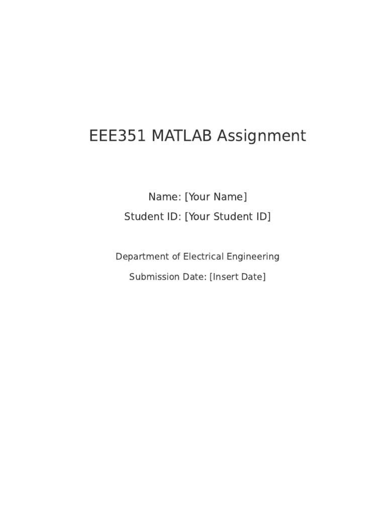 Eee351 Matlab Assignment Matlabonly | PDF