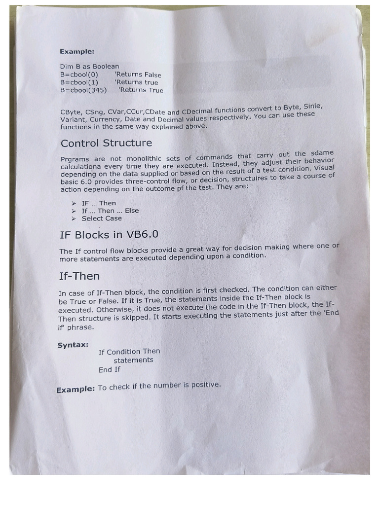VB Notes (Unit 1st) | PDF