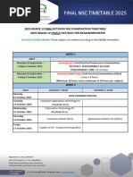 June, Prelim Nov IEB 2025 Exam Timetable | PDF