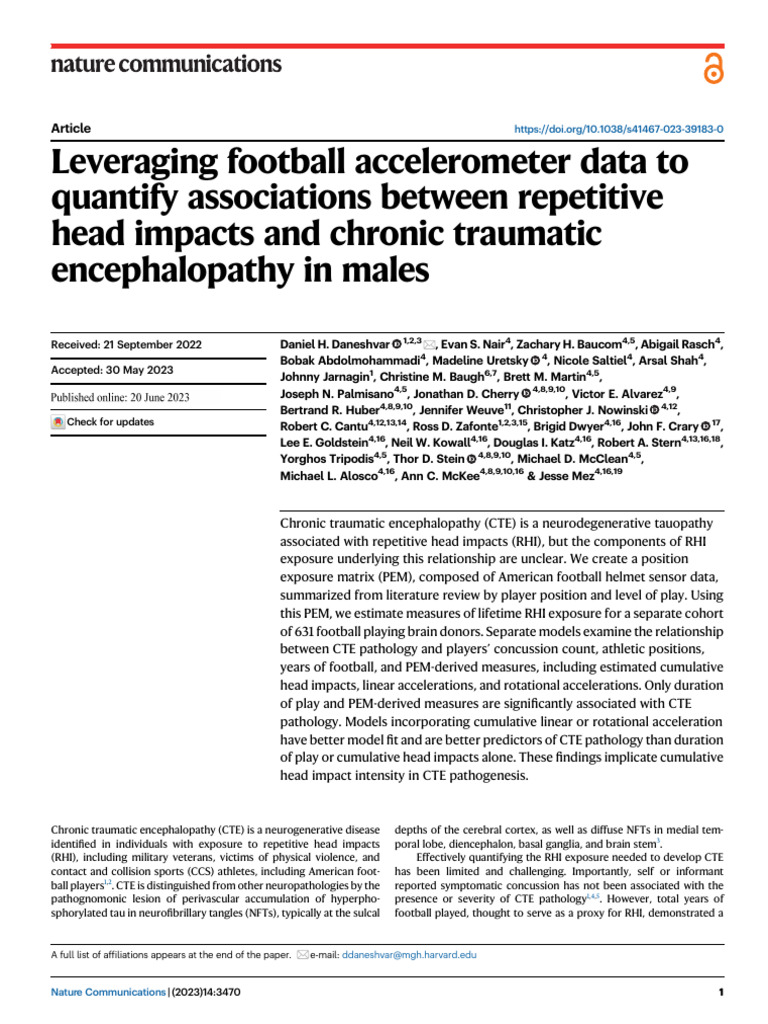 Leveraging Football Accelerometer Data To Quantify Associations Between ...