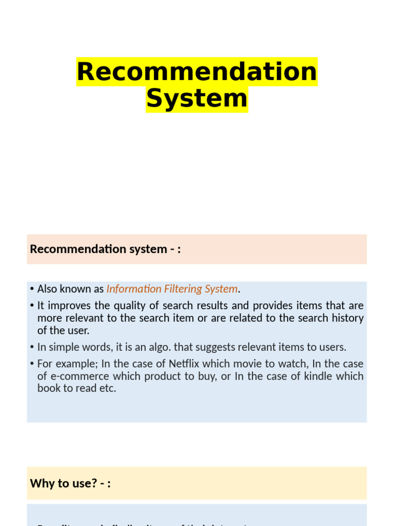 Understanding Recommendation Systems | PDF | Cognitive Science | Human ...