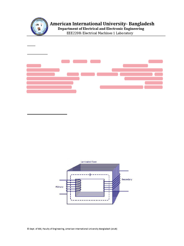 Machines1_Exp_7 Study of a Single-Phase Transformer | PDF | Transformer ...