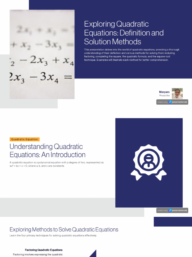 Understanding Quadratic Equations pdf | PDF