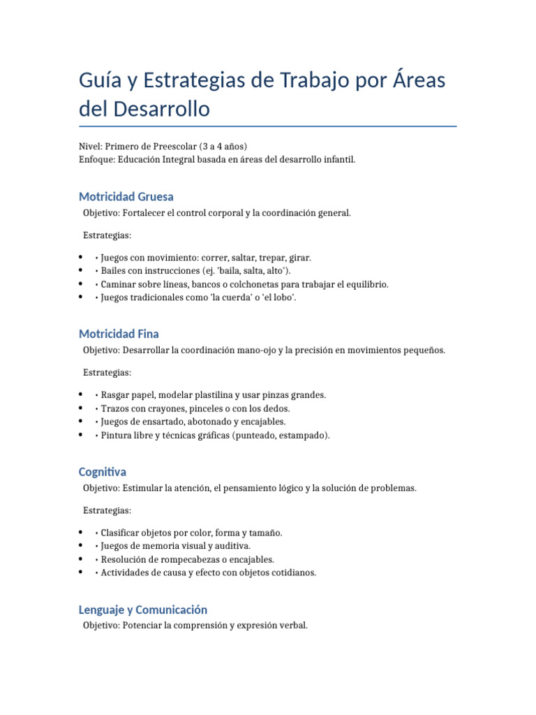 Estrategias de Desarrollo Infantil Preescolar | PDF